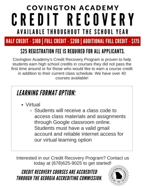 Credit Recovery Program - Covington Academy